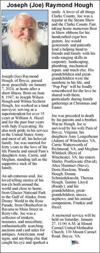 Joseph (Joe) Raymond Hough | Obituaries | winchesterstar.com