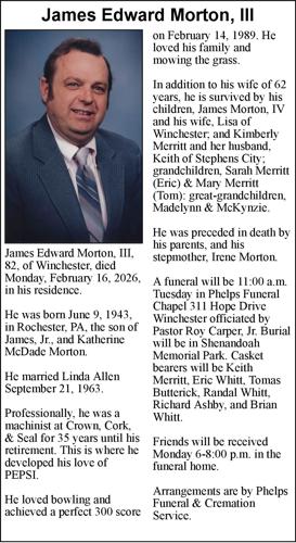 James Edward Morton, III | Obituaries | winchesterstar.com