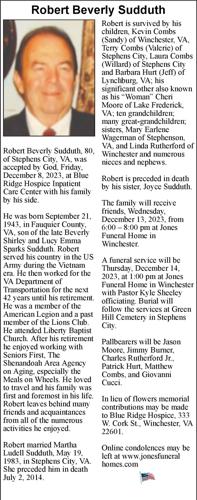 Robert Beverly Sudduth | Obituaries | winchesterstar.com