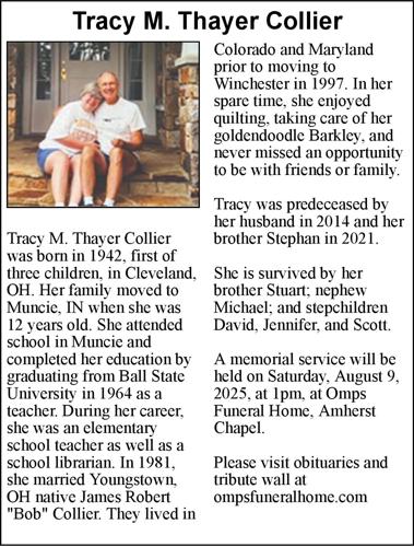 Tracy M. Thayer Collier | Obituaries | winchesterstar.com