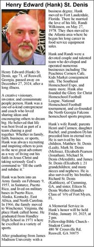 Henry Edward (Hank) St. Denis | Obituaries | winchesterstar.com