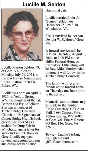 Lucille M. Seldon | Obituaries | winchesterstar.com