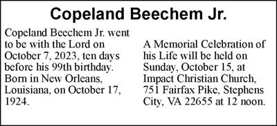 Copeland Beechem Jr. | Obituaries | winchesterstar.com