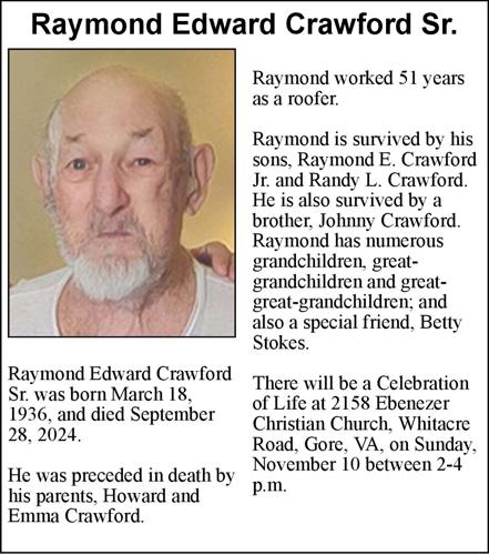 Raymond Edward Crawford Sr. | Obituaries | winchesterstar.com