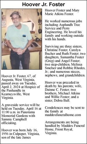 Hoover Jr. Foster | Obituaries | winchesterstar.com