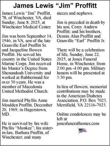 James Lewis “Jim” Proffitt | Obituaries | winchesterstar.com