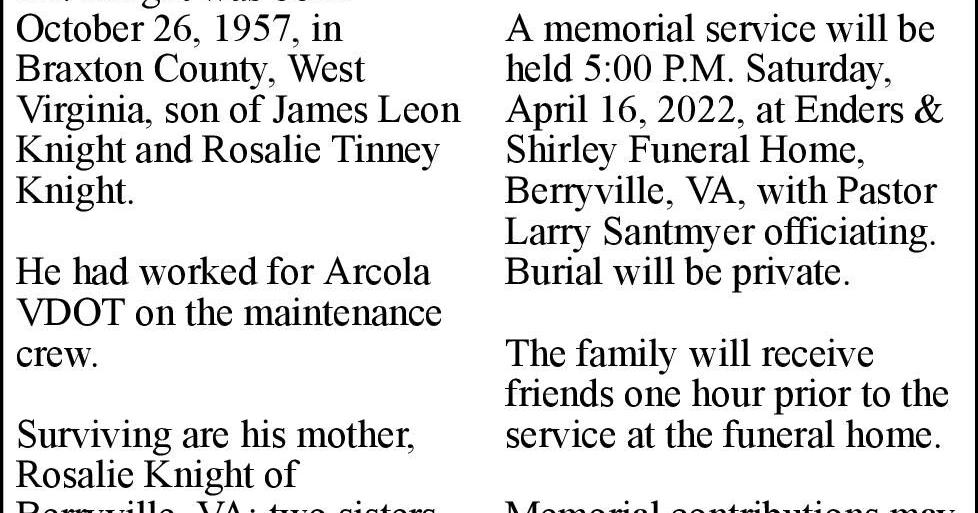 Timothy L. Knight | Obituaries | winchesterstar.com