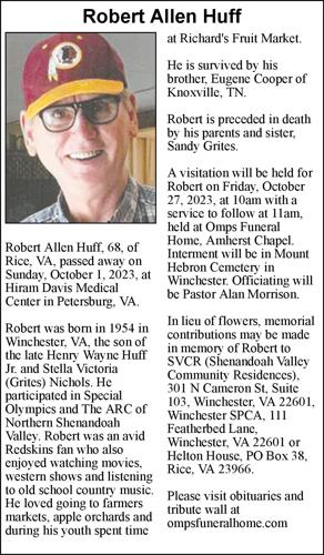 Robert Allen Huff | Obituaries | winchesterstar.com
