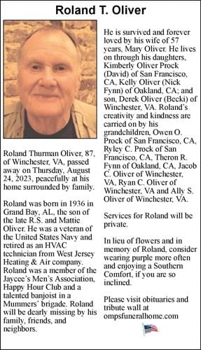Roland T. Oliver | Obituaries | winchesterstar.com