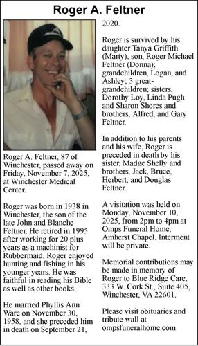 Roger A. Feltner | Obituaries | winchesterstar.com