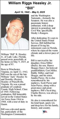 William Riggs Heasley Jr. “Bill” April 12, 1942 – May 9, 2025 ...