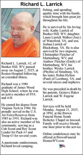 Richard L. Larrick | Obituaries | winchesterstar.com