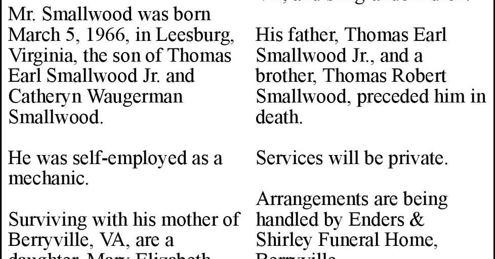 Steven S. Smallwood | Obituaries | winchesterstar.com
