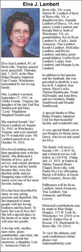 Elva J. Lambert | Obituaries | winchesterstar.com