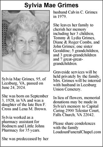 Sylvia Mae Grimes | Obituaries | winchesterstar.com