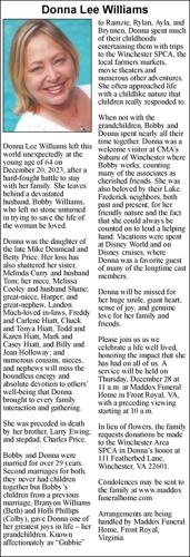 Donna Lee Williams | Obituaries | winchesterstar.com