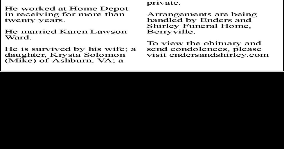 David L. Ward | Obituaries | winchesterstar.com