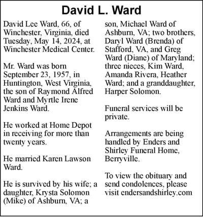 David L. Ward | Obituaries | winchesterstar.com