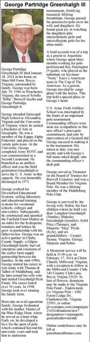 George Partridge Greenhalgh III | Obituaries | winchesterstar.com