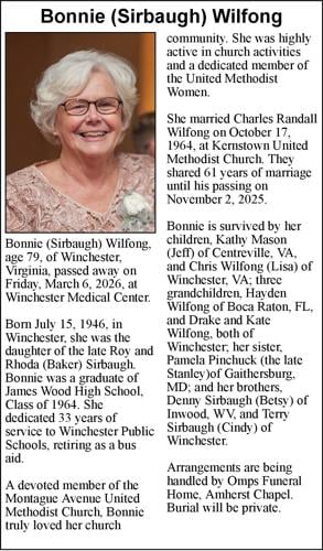 Bonnie (Sirbaugh) Wilfong | Obituaries | winchesterstar.com