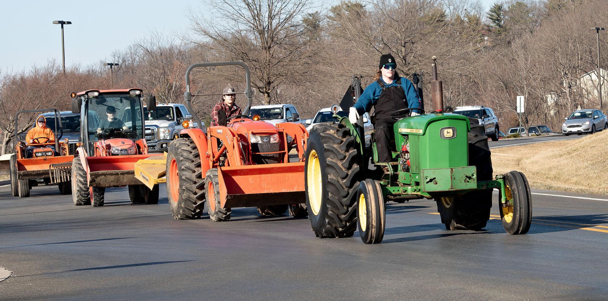 Friends with tractors: Students caravan to Skyline High School for FFA ...