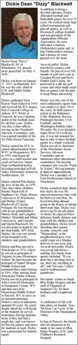 Dickie Dean "Dizzy" Blackwell | Obituaries | winchesterstar.com