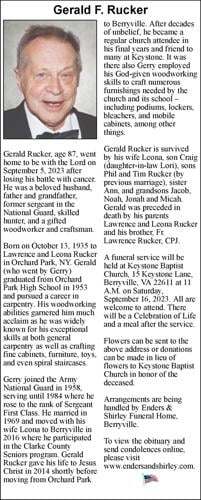 Gerald F. Rucker | Obituaries | winchesterstar.com