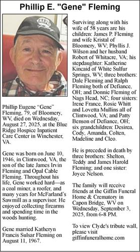 Phillip E. "Gene" Fleming | Obituaries | winchesterstar.com