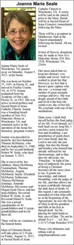 Joanne Marie Seale | Obituaries | winchesterstar.com