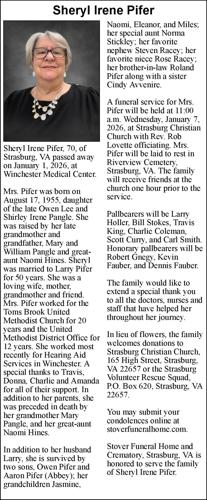 Sheryl Irene Pifer | Obituaries | winchesterstar.com
