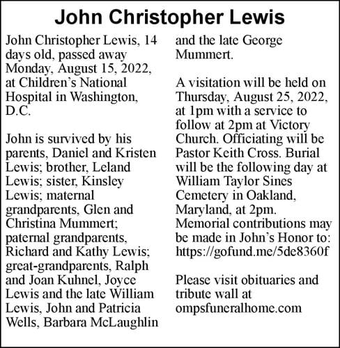 John Christopher Lewis | Obituaries | winchesterstar.com