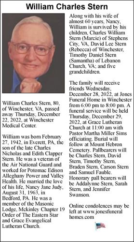 William Charles Stern | Obituaries | winchesterstar.com