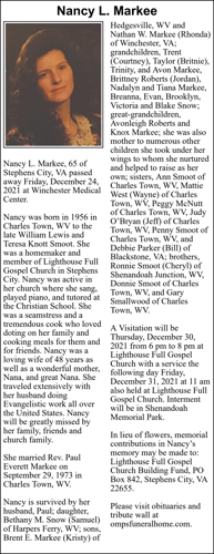 Nancy L. Markee | Obituaries | winchesterstar.com