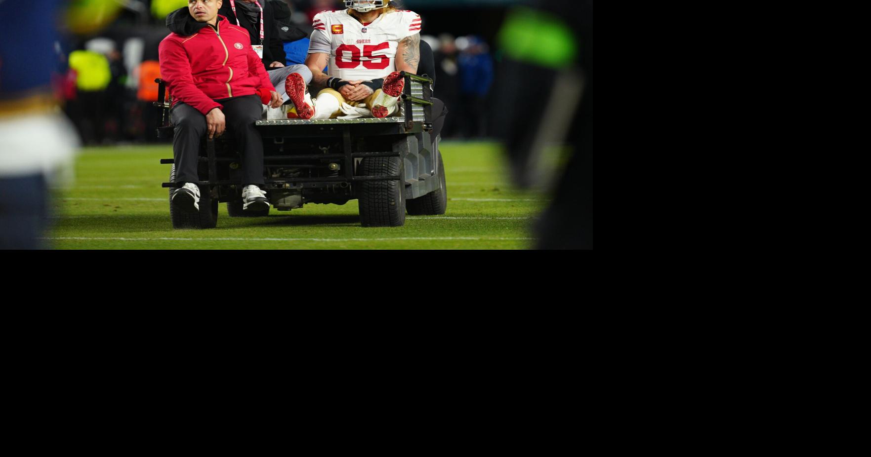 49ers' George Kittle carted off with right Achilles tendon injury in ...