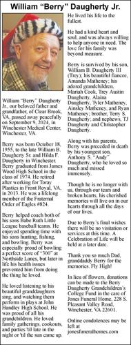 William “Berry” Daugherty Jr. | Obituaries | winchesterstar.com