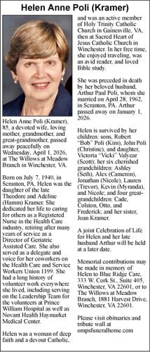 Helen Anne Poli (Kramer) | Obituaries | winchesterstar.com