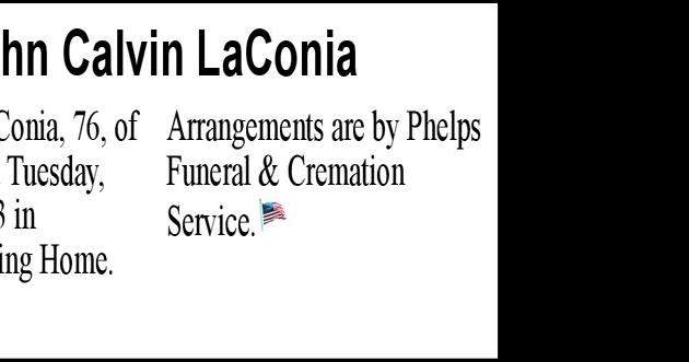John Calvin LaConia | Obituaries | winchesterstar.com