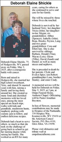 Deborah Elaine Shickle | Obituaries | winchesterstar.com