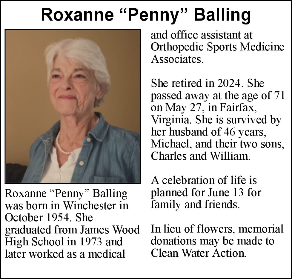 Roxanne “Penny” Balling | Obituaries | winchesterstar.com