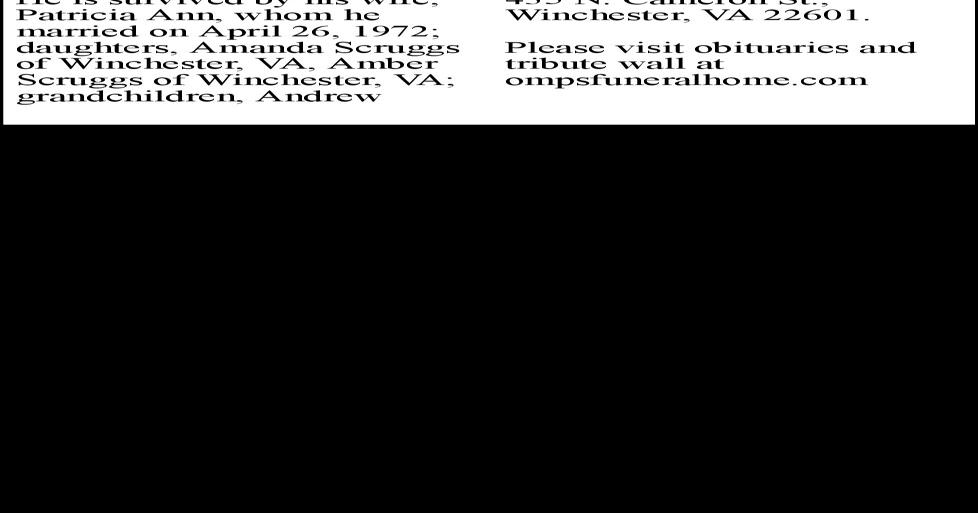 Joseph Irvin Scruggs “Joe” “Joey” | Obituaries | winchesterstar.com
