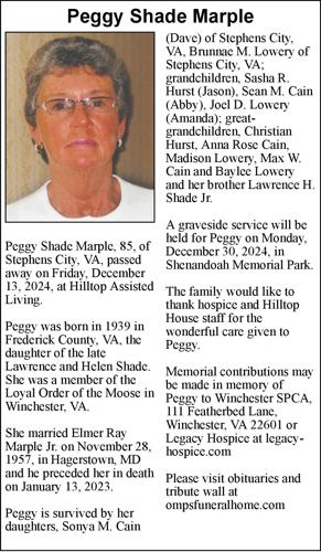 Peggy Shade Marple | Obituaries | winchesterstar.com