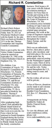 Richard R. Constantino | Obituaries | winchesterstar.com