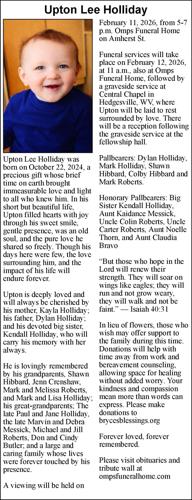 Upton Lee Holliday | Obituaries | winchesterstar.com