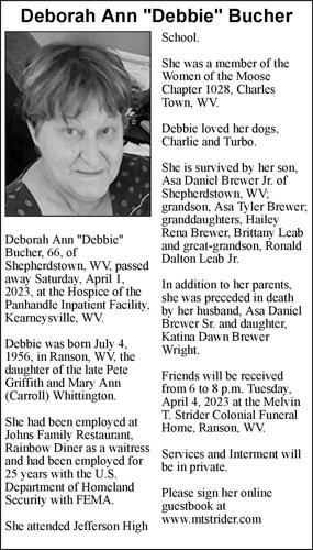Deborah Ann "Debbie" Bucher | Obituaries | winchesterstar.com