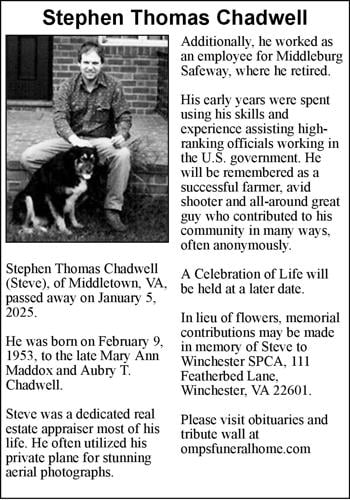 Stephen Thomas Chadwell | Obituaries | winchesterstar.com