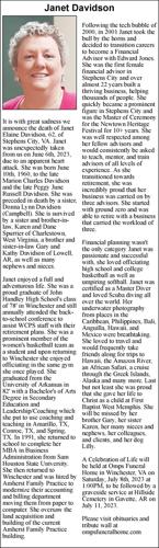 Janet Davidson | Obituaries | winchesterstar.com