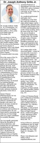 Dr. Joseph Anthony Grillo Jr. | Obituaries | winchesterstar.com