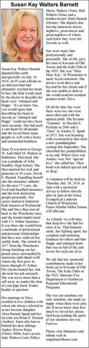 Susan Kay Walters Barnett | Obituaries | winchesterstar.com