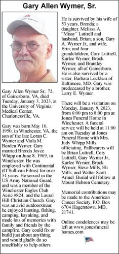 Gary Allen Wymer, Sr. | Obituaries | winchesterstar.com