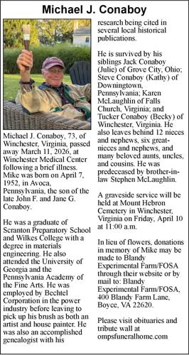 Michael J. Conaboy | Obituaries | winchesterstar.com